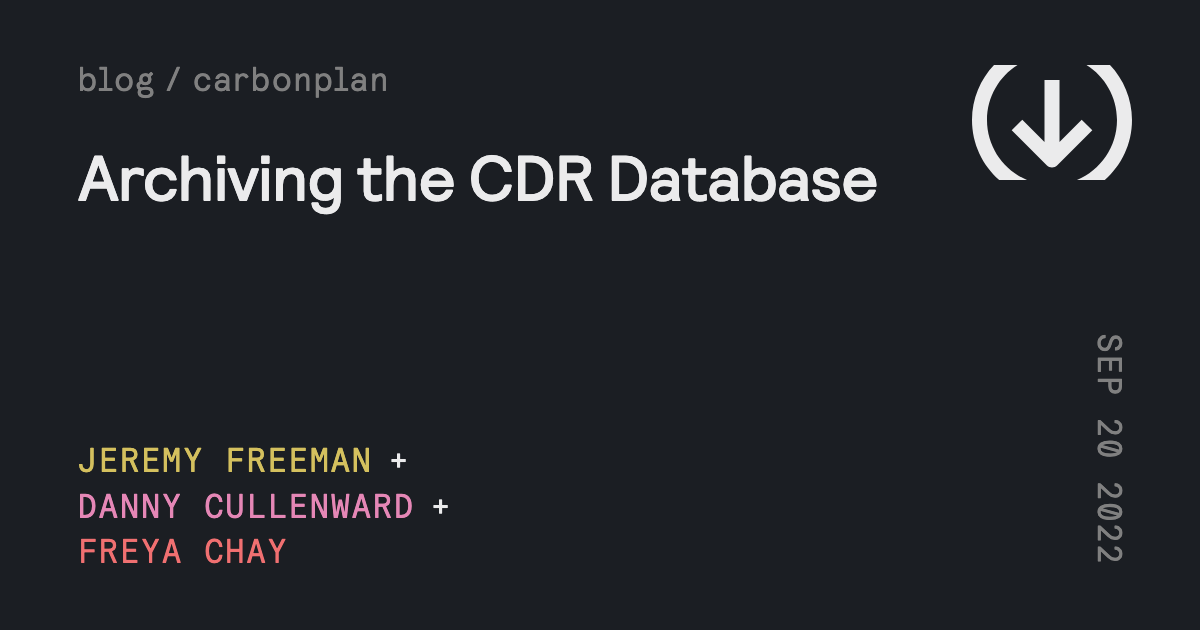 Archiving the CDR Database – CarbonPlan