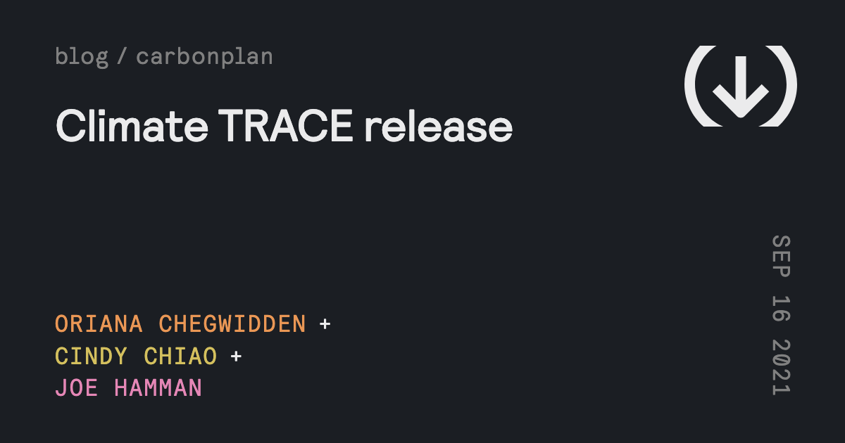 Climate TRACE release – CarbonPlan