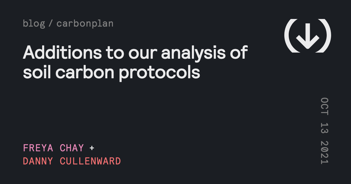 Additions to our analysis of soil carbon protocols – CarbonPlan